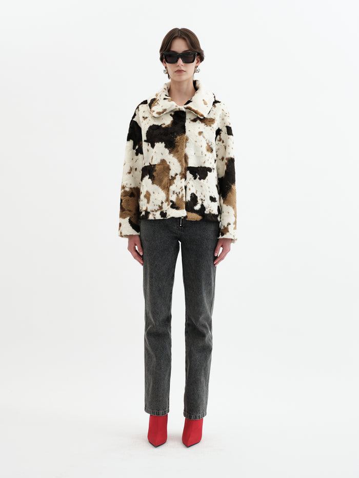 Traci Jacket - Cow Print